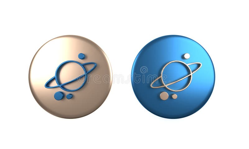 Colorful Planet Saturn with Planetary Ring System Icon Isolated on ...