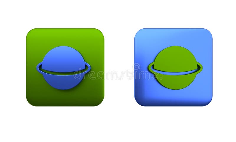 Colorful Planet Saturn with Planetary Ring System Icon Isolated on ...