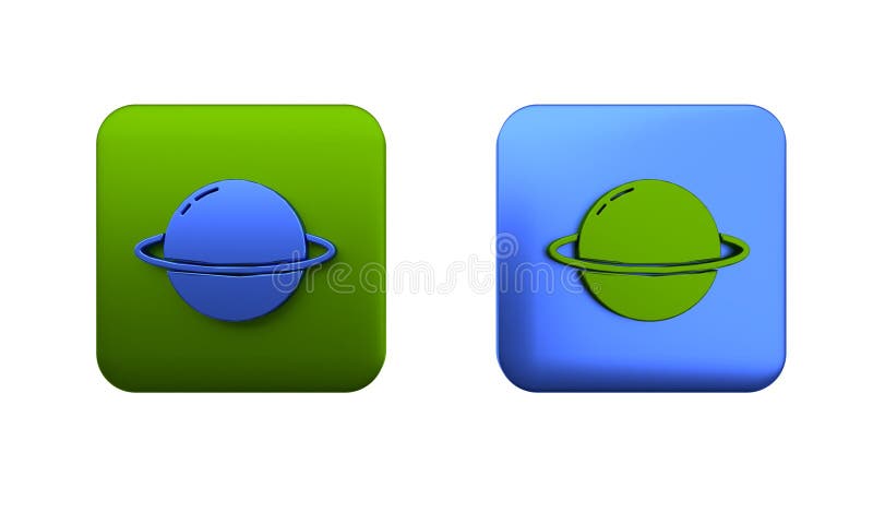 Colorful Planet Saturn with Planetary Ring System Icon Isolated on ...
