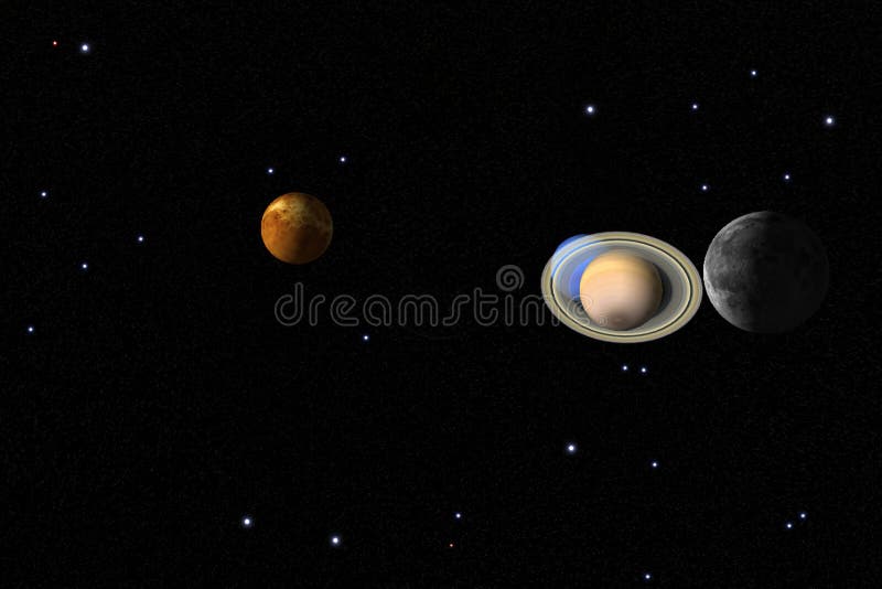 Colorful Planetary Alignment in Deep Space with Stars Stock ...