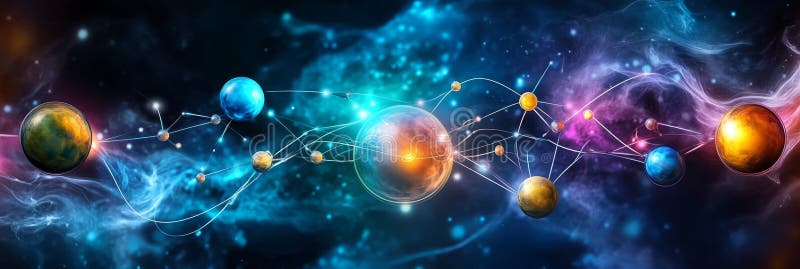 Colorful Planetary Connections a Vibrant Depiction of Interconnected ...