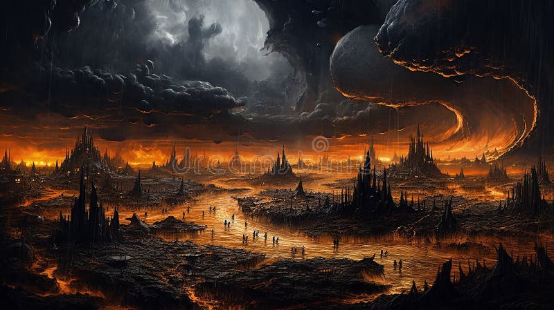 Surrealistic Alien Planet Scenery. Created Using Ai Generative. Stock ...