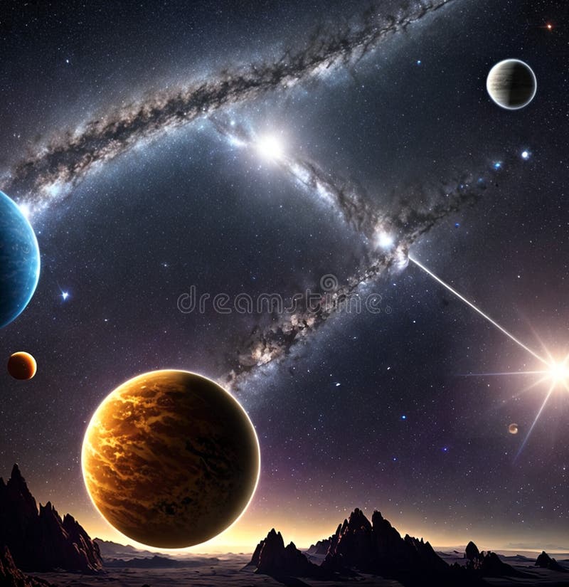 Deep Space - Planets with AI Generated Stock Illustration ...