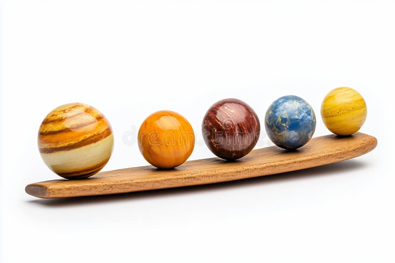 Colorful Planets on Wooden Plank Stock Illustration - Illustration of ...