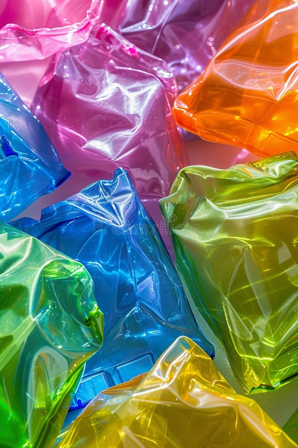 Colorful Plastic Bags, Environmental Concern Concept Stock Photo ...