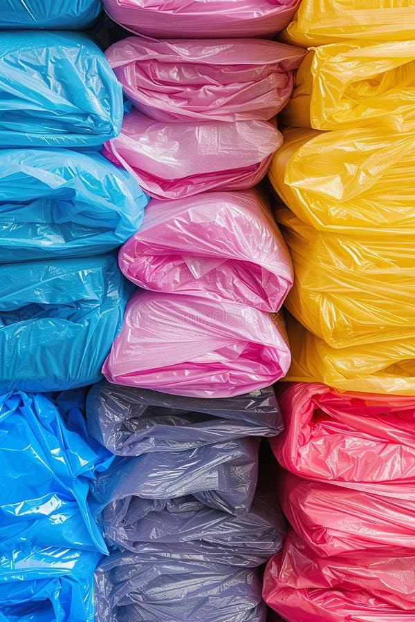 Colorful Plastic Bags, Environmental Concern Concept Stock Photo ...