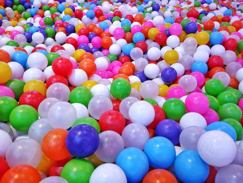 Colorful Plastic Balls in a Ball Pit Stock Image - Image of playground ...