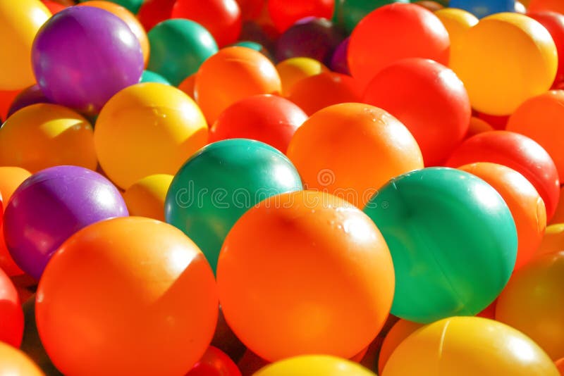 Colorful Plastic Balls in Children Playground Stock Photo - Image of ...
