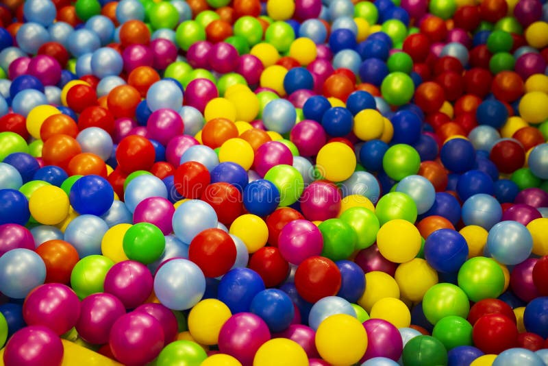 Colorful Plastic Balls on Children`s Playground. Stock Image - Image of ...