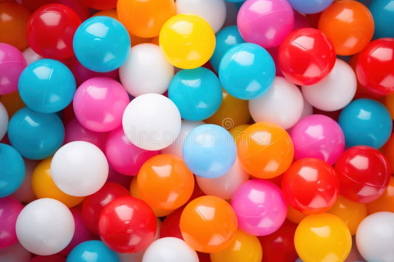 Colorful Plastic Balls. Generate Ai Stock Illustration - Illustration ...