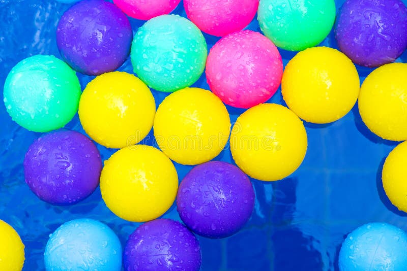 Colorful Plastic Balls in Pool , Pool Villa House Stock Image - Image ...