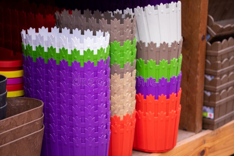 Colorful Plastic Baskets for Plant or Flowers, Colored Plastic ...