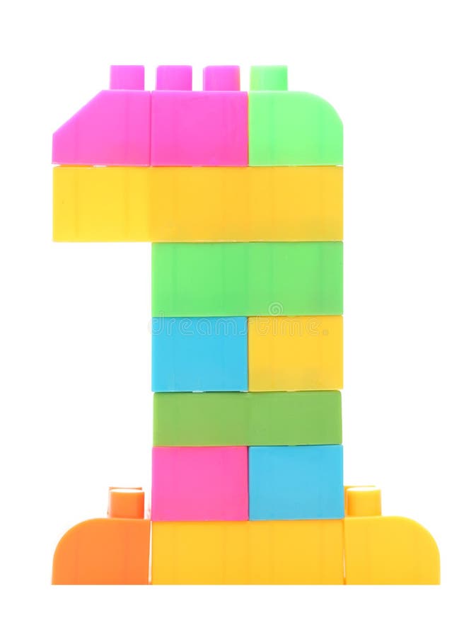 Colorful Plastic Blocks Forming the Number One Stock Photo - Image of ...