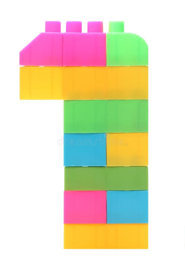 Colorful Plastic Blocks Forming the Number One Stock Image - Image of ...