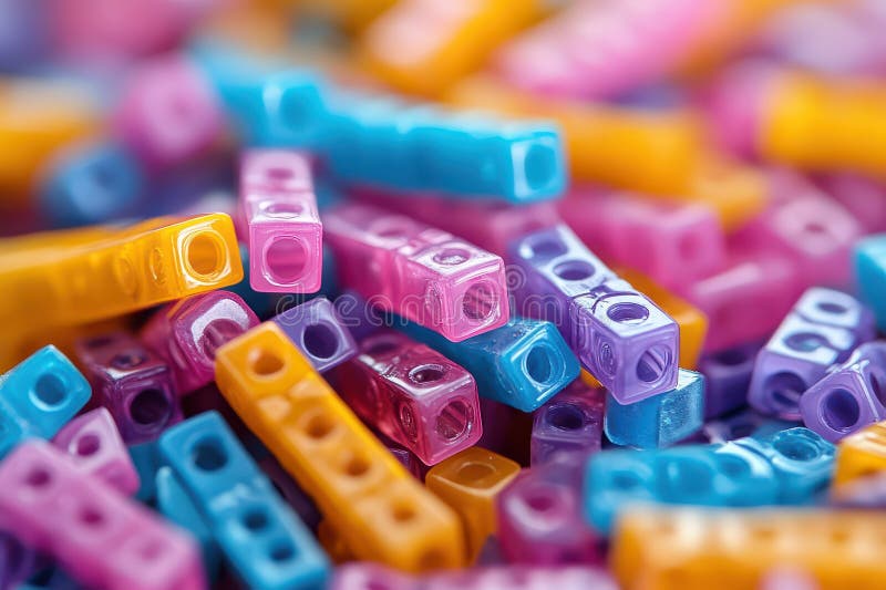 Colorful Plastic Blocks on a Surface Stock Illustration - Illustration ...