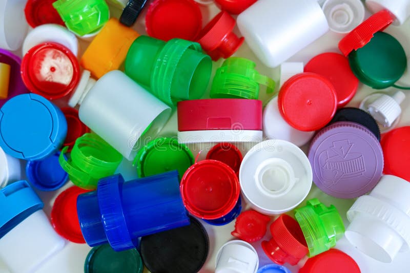 Colorful Plastic Bottle Caps for Recycling Stock Image - Image of ...