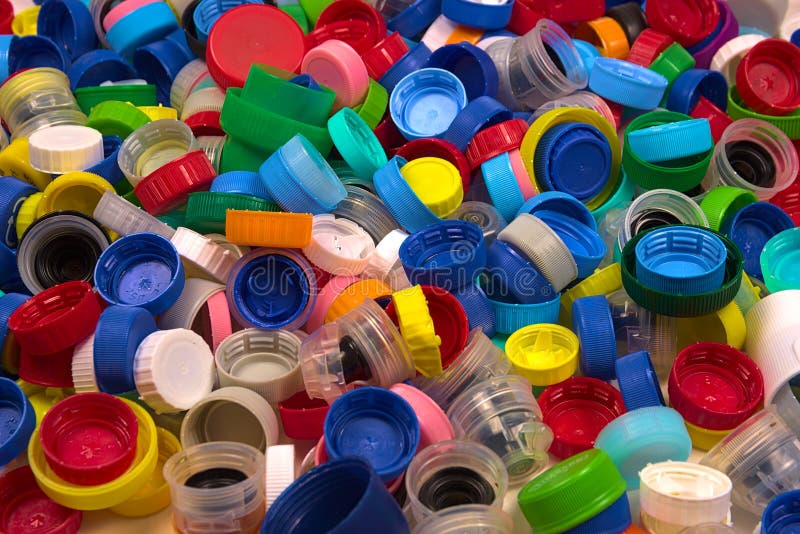 Colorful Plastic Bottle Caps. Stock Photo - Image of market, colorful ...