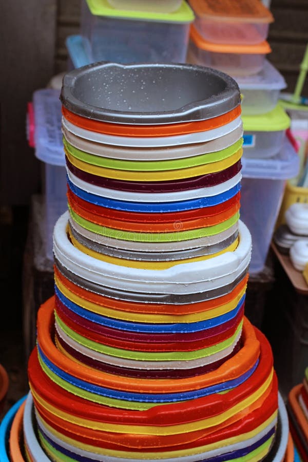 Colorful plastic bowls stock photo. Image of stack, domestic - 62523082