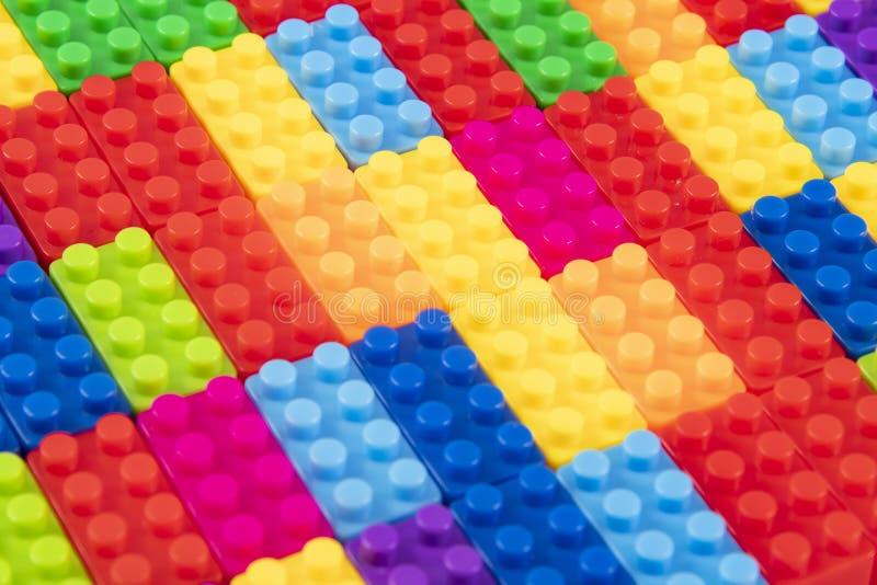 Colorful Plastic Building Block Patterns Isolated. Toy for Children ...