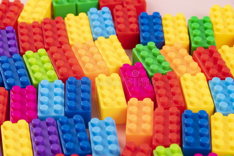 Colorful Plastic Building Block Patterns Isolated. Toy for Children ...