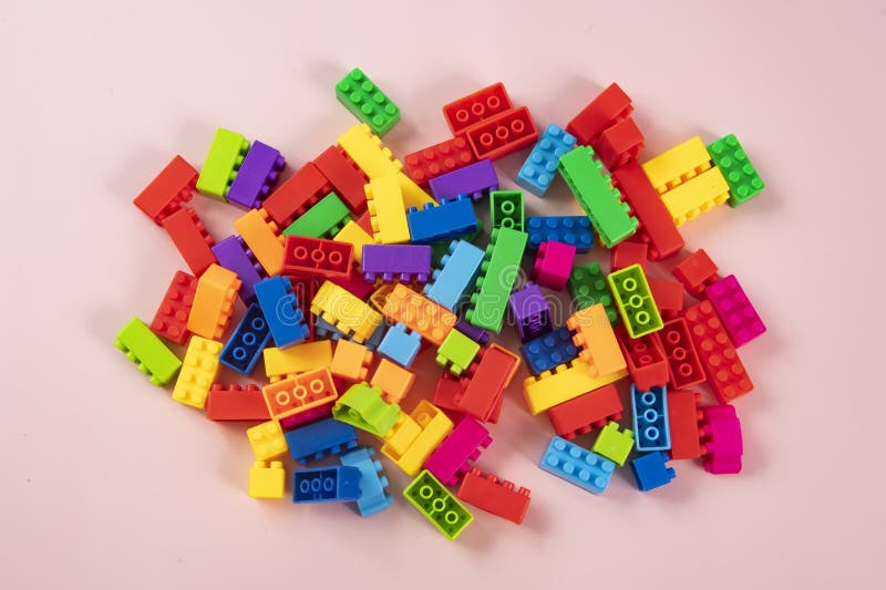 Colorful Plastic Building Block Patterns Isolated. Toy for Children ...