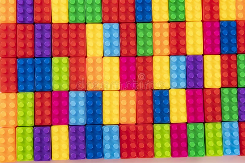 Colorful Plastic Building Block Patterns Isolated. Toy for Children ...