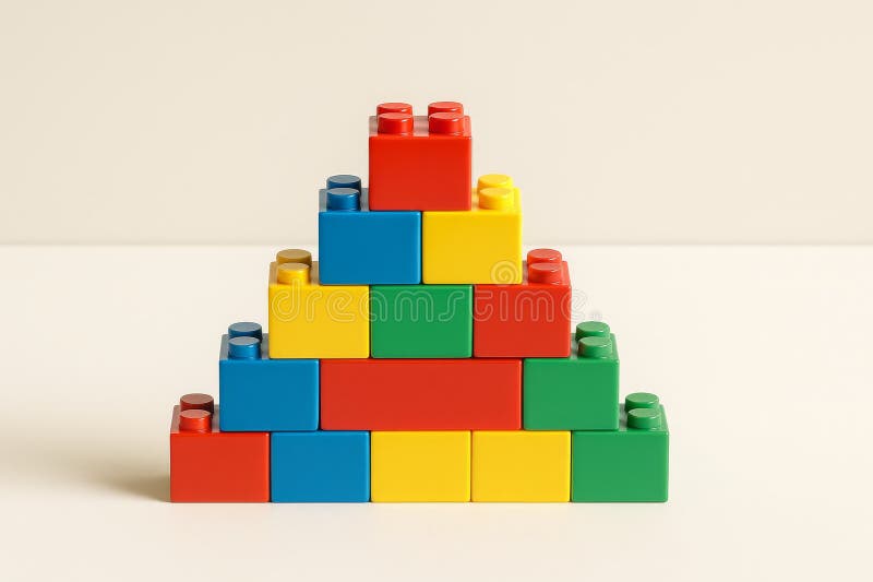 Colorful Stacking Blocks Arranged Pyramid Shape Stock Photos - Free ...