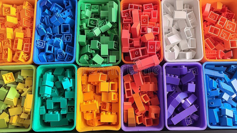 Colorful Plastic Building Blocks Stock Image - Image of design ...