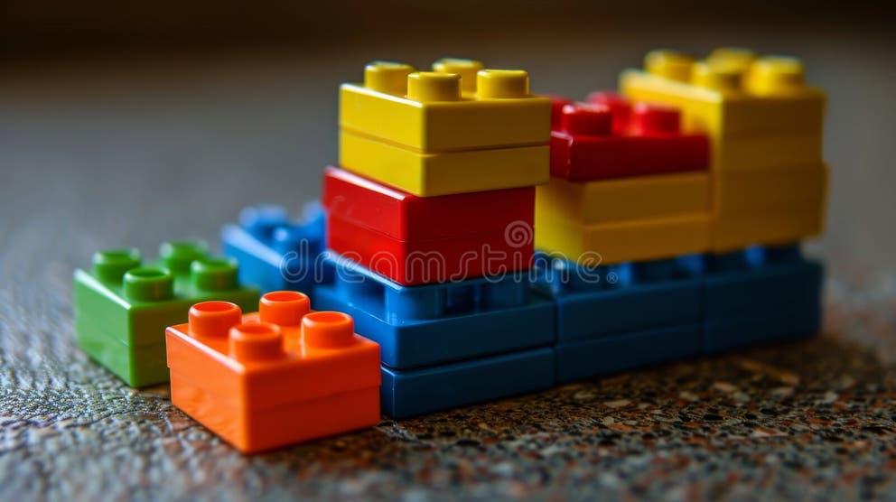 Colorful Plastic Building Blocks on Ground Stock Illustration ...