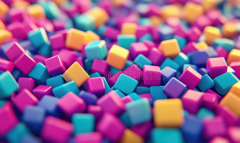 Colorful Plastic Building Blocks Scattered on a Surface in Vibrant Hues ...