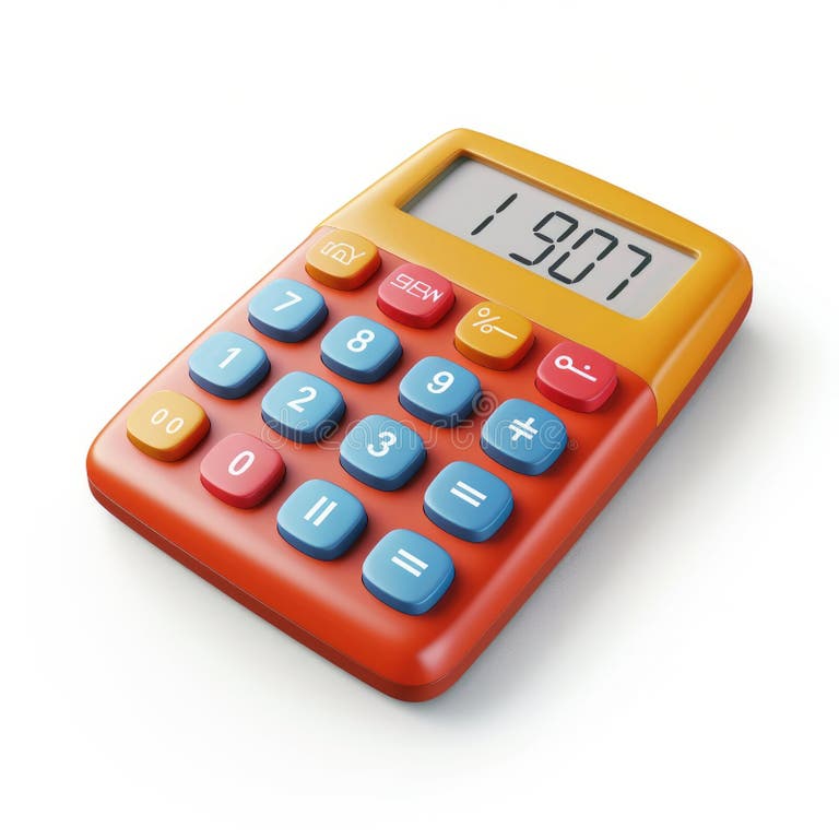 Colorful Calculator Displaying 1907: a Retro Design Stock Illustration ...