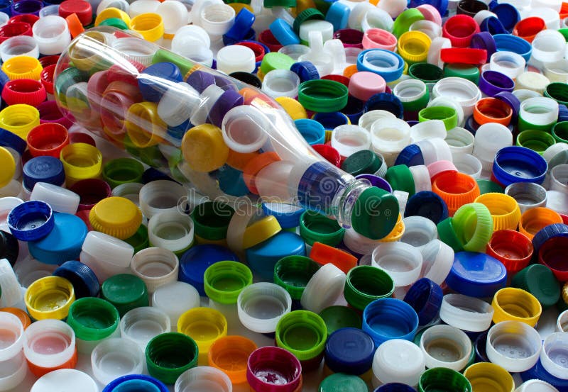 Colorful plastic caps stock image. Image of waste, recycling - 57109033
