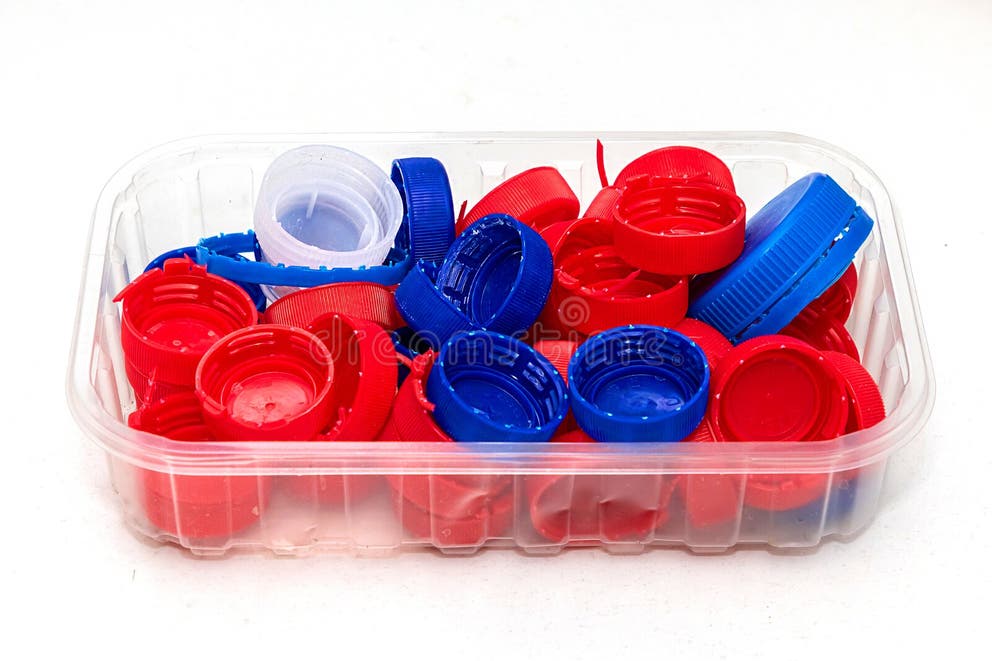 Colorful plastic caps pile stock image. Image of used - 371992269
