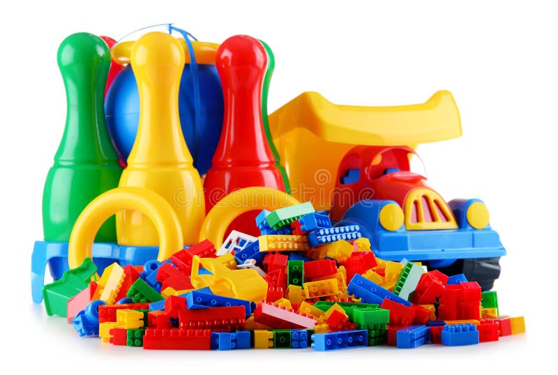 Plastic Children Toys Over The Blue Sky Stock Image - Image of summer ...
