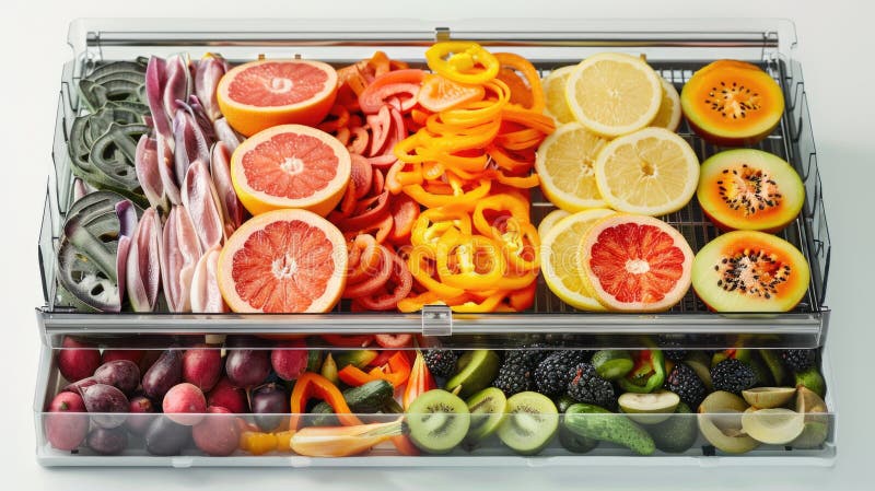 A Colorful Plastic Container Filled with Various Fruits and Vegetables ...