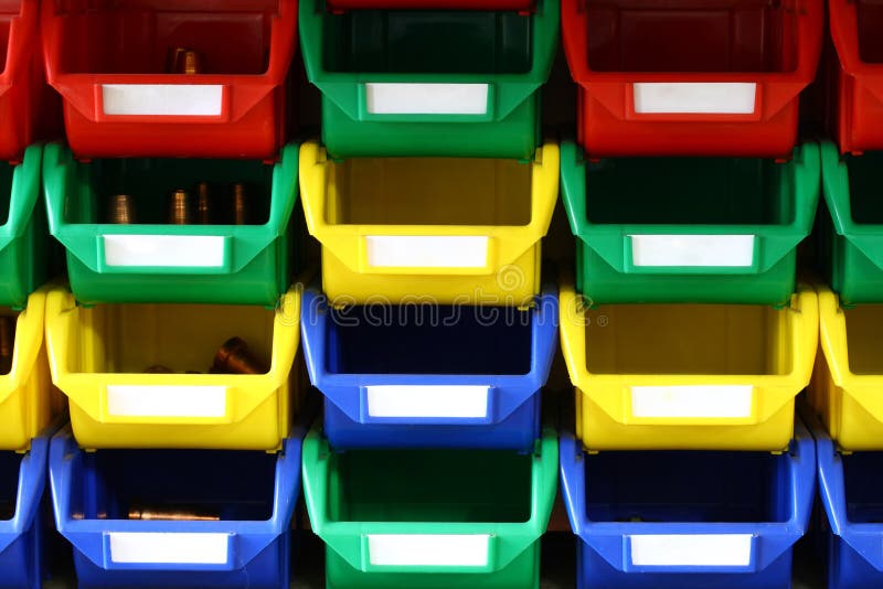 Colorful Plastic Containers Stock Photo - Image of containers, storing ...