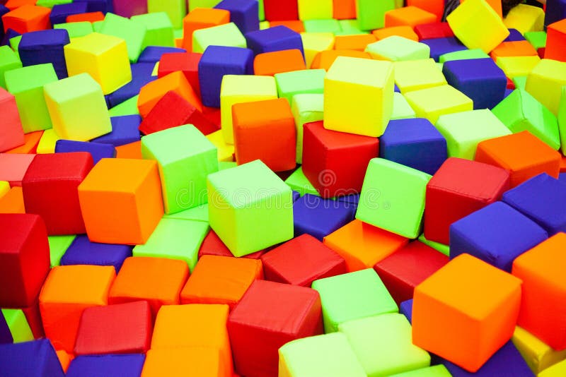 Colorful Plastic Cubes on Children`s Playground Stock Image - Image of ...