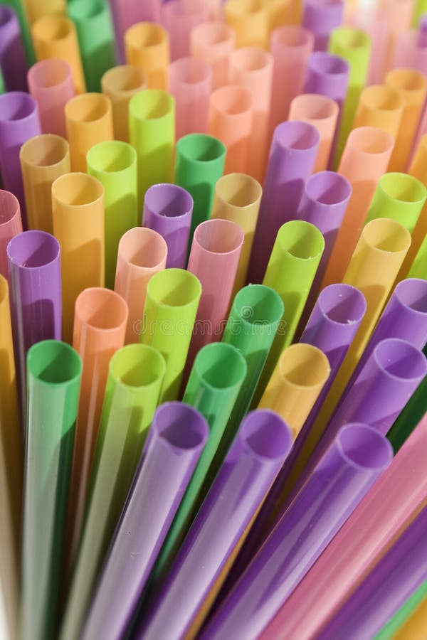 Colorful Plastic Drinking Straws Stock Photo - Image of blue, beverage ...