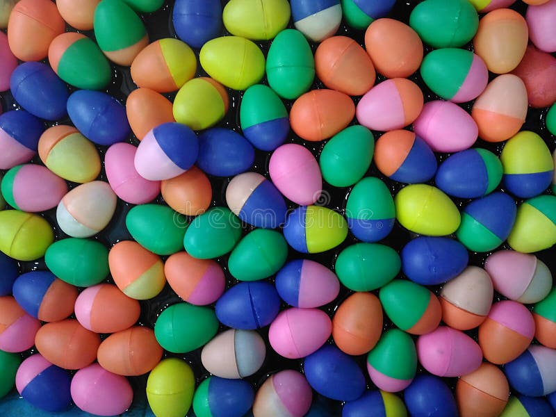 Colorful Plastic Easter Eggs Container Plastic Eggshell Stock Image ...