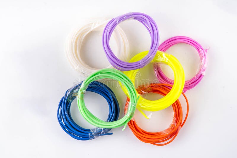 Colorful Plastic Filament for 3D Pen and Printing Stock Photo - Image ...
