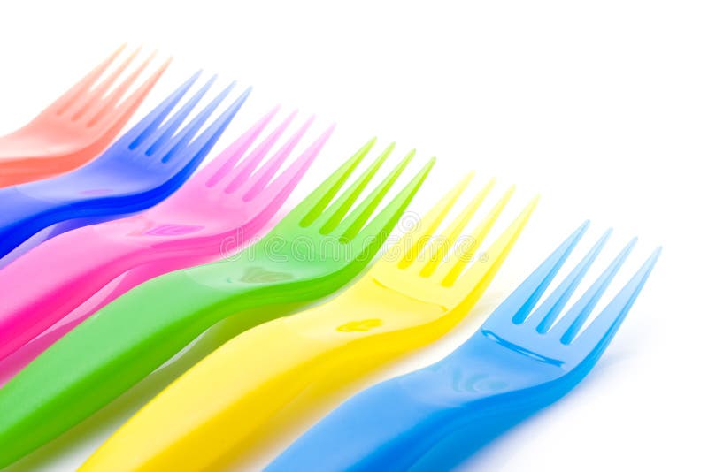 Colorful plastic forks stock image. Image of multi, food - 24027961