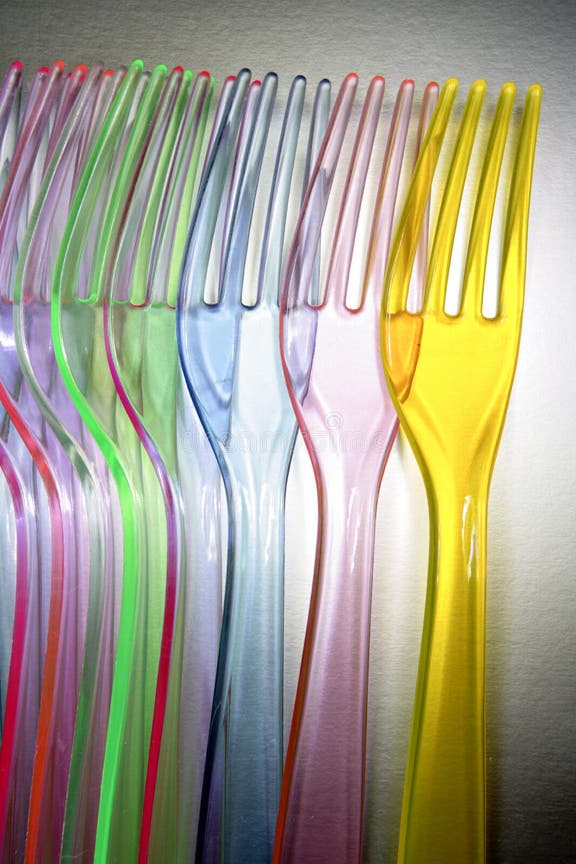 Colorful plastic forks stock photo. Image of colors, forks - 2437158