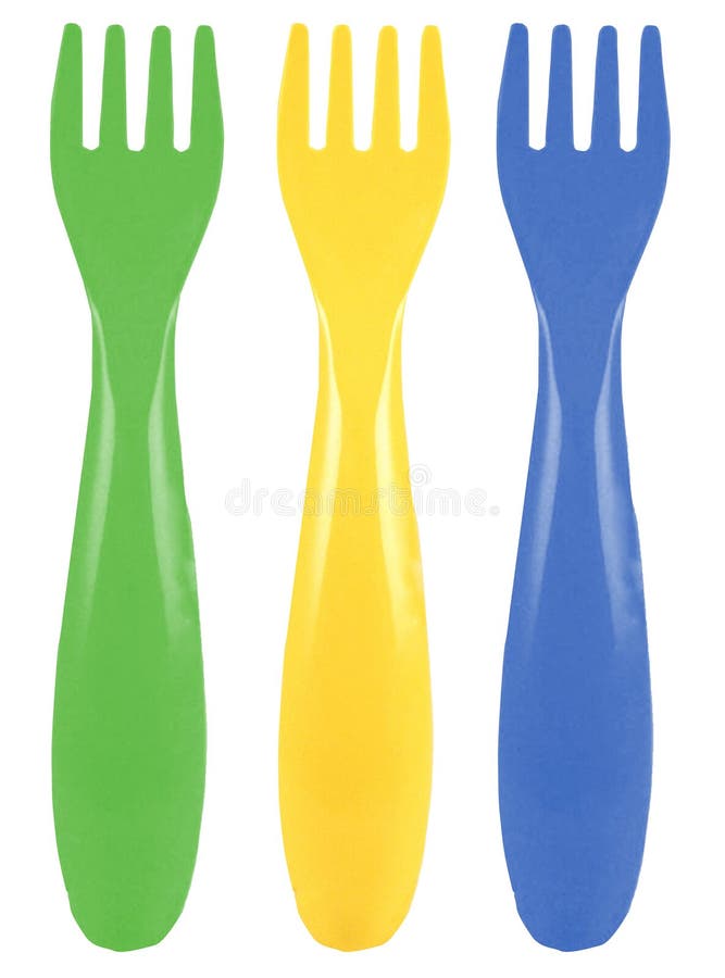 Colorful Plastic Forks on White Background Stock Image - Image of ...