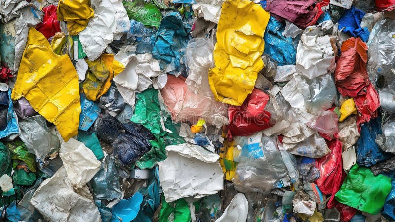 Pile of Crumpled Plastic Waste Polluting the Environment Stock Image ...