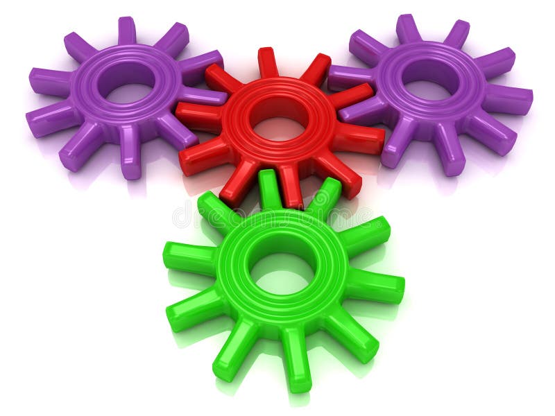 Colorful gears stock illustration. Illustration of gearwheel - 12379226