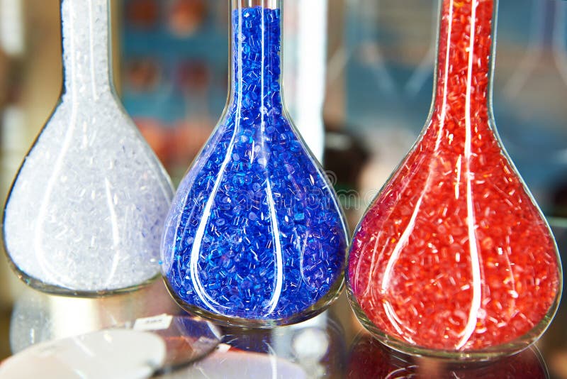 Colorful Plastic Granular Polymer in Glass Stock Image - Image of white ...