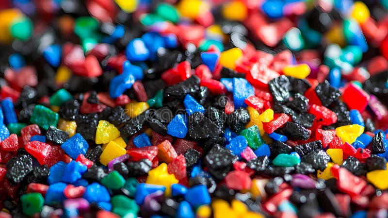 Colorful Plastic Granules Forming an Abstract Industrial Background ...