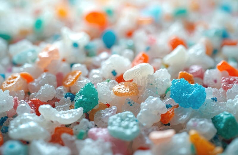 Colorful Plastic Granules Texture. Close-up View of Many-coloured ...