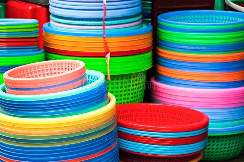 Colorful Plastic Kitchenware Background Stock Image - Image of plastic ...