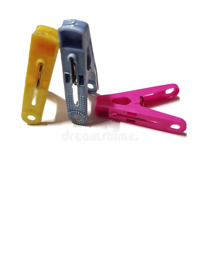 Colorful Plastic Laundry Clothes Peg Clips Clothespins Isolated on ...